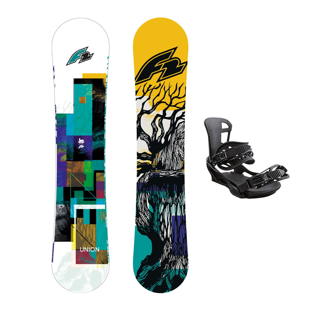 F2 Set Snowboard Union Mustard Sondermodell + Sonic Bindung L - Komple ...